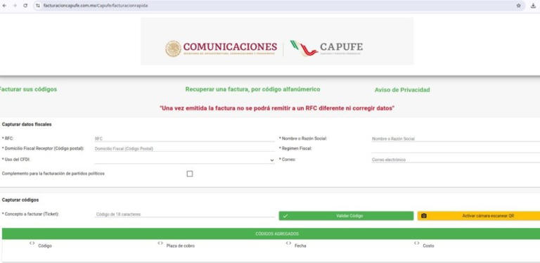 ¿Cómo facturar casetas de Capufe? Guía paso a paso para obtener tu comprobante fácilmente