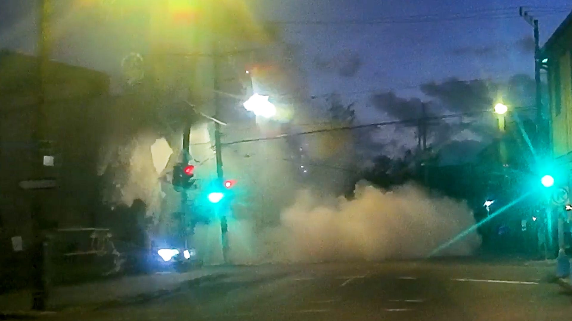 Driver captured nearly 200-year-old building crumble into street ...