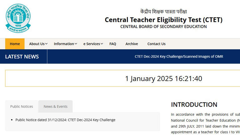 CTET 2024 Answer Key Released At ctet.nic.in; Objection Window Open Until January 5