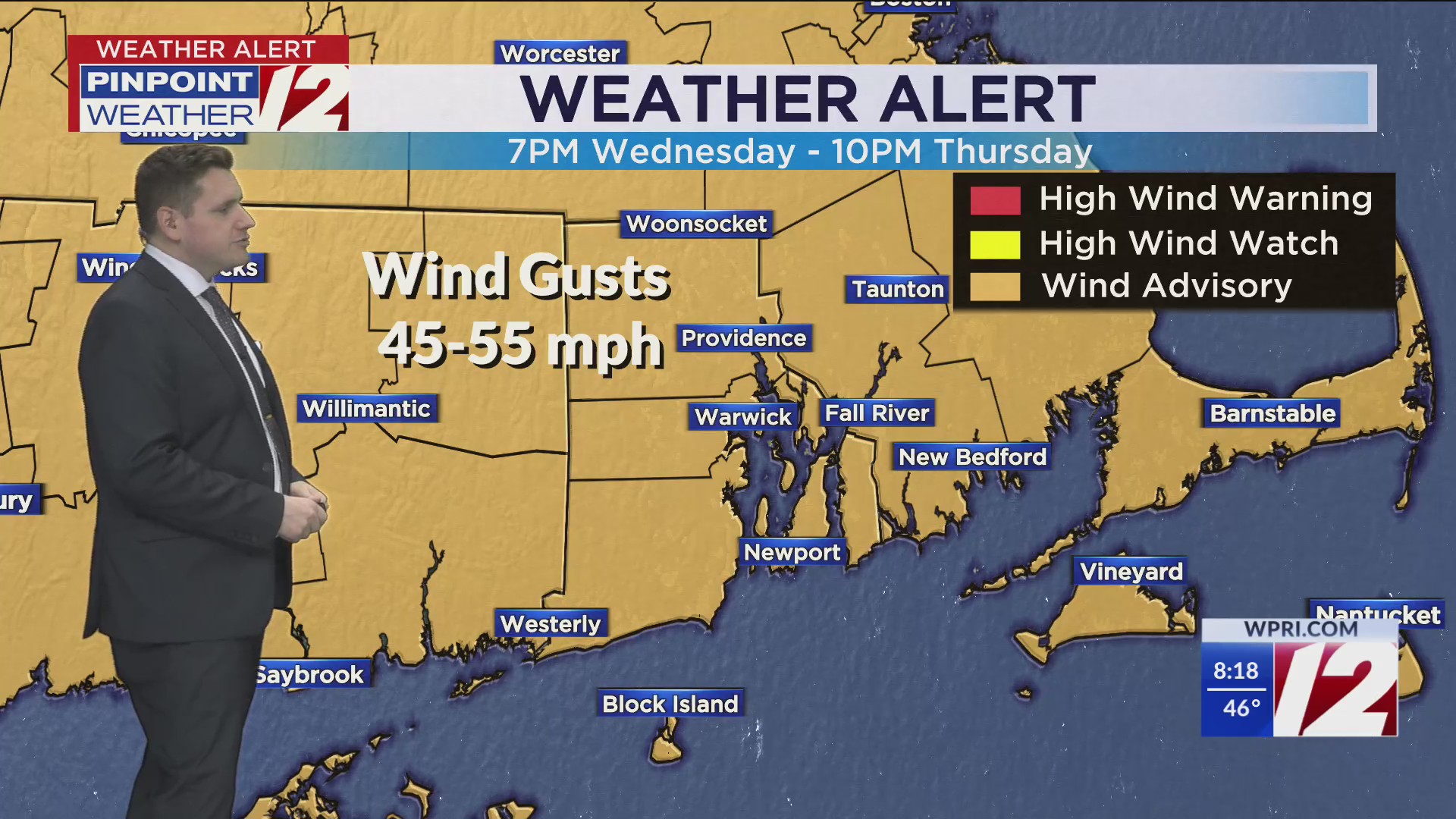 WPRI 12 Weather Alert 1/1/25: Gusty Winds Arrive Tonight Through Thursday