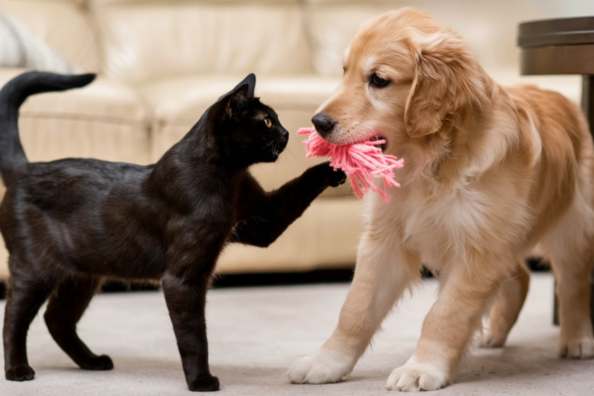 Golden Retriever and Black Cat Besties Are So Perfect Together, People ...