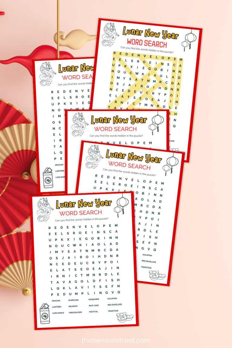 Free Printable Lunar New Year Word Search