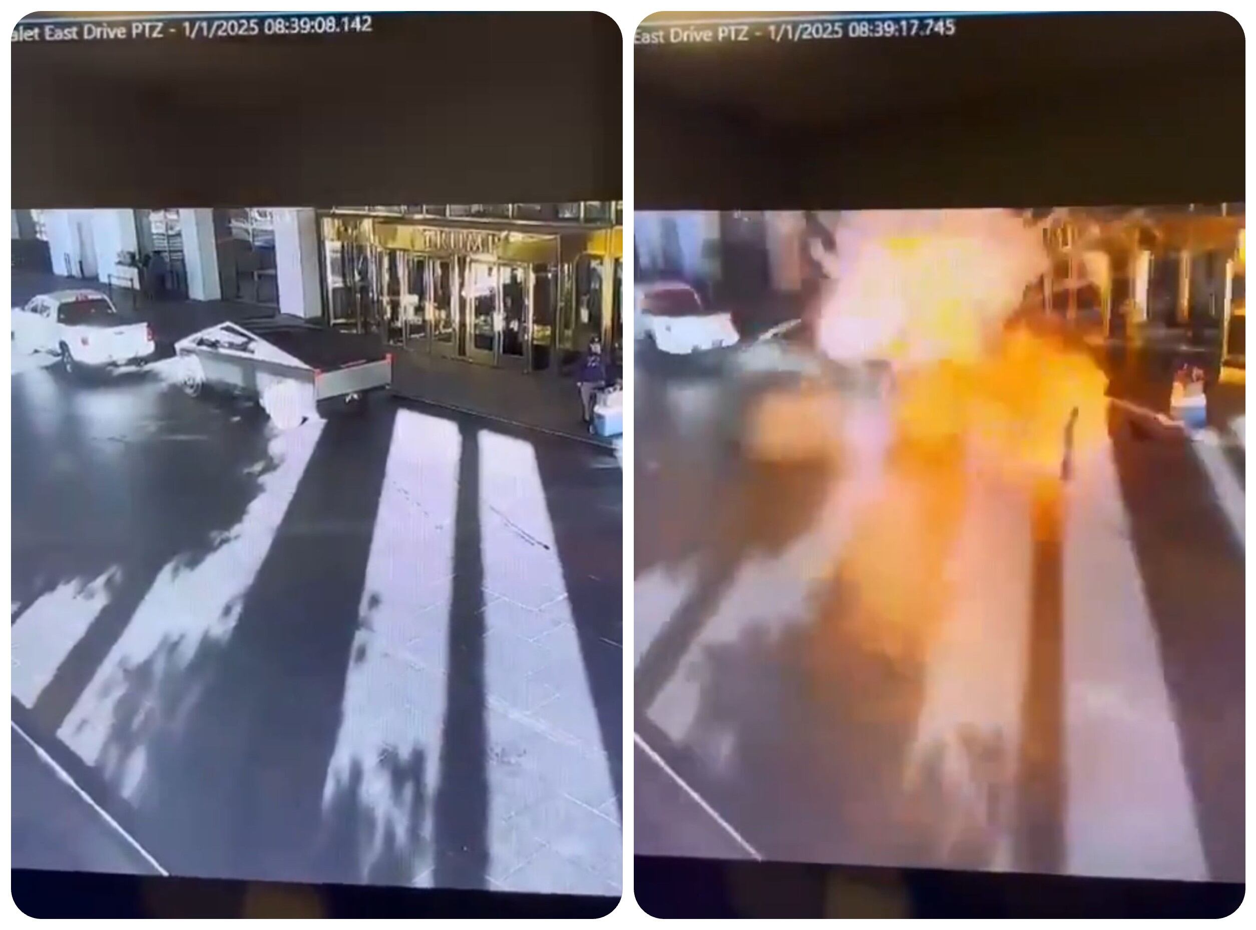 Video: así fue la explosión de la camioneta Tesla frente a un hotel de ...