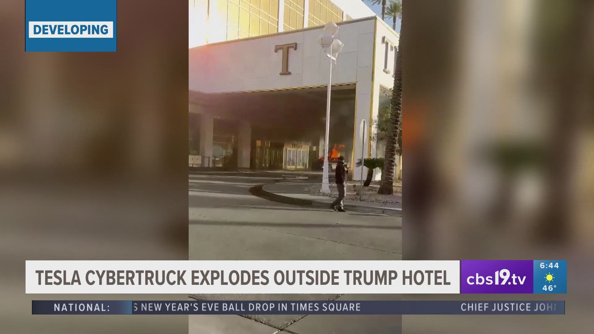 Tesla Cybertruck explodes outside of Trump Hotel in Las Vegas