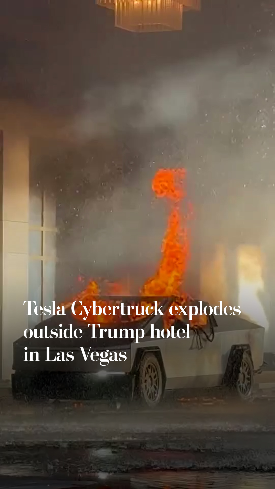 Tesla Cybertruck explodes outside Trump hotel in Las Vegas