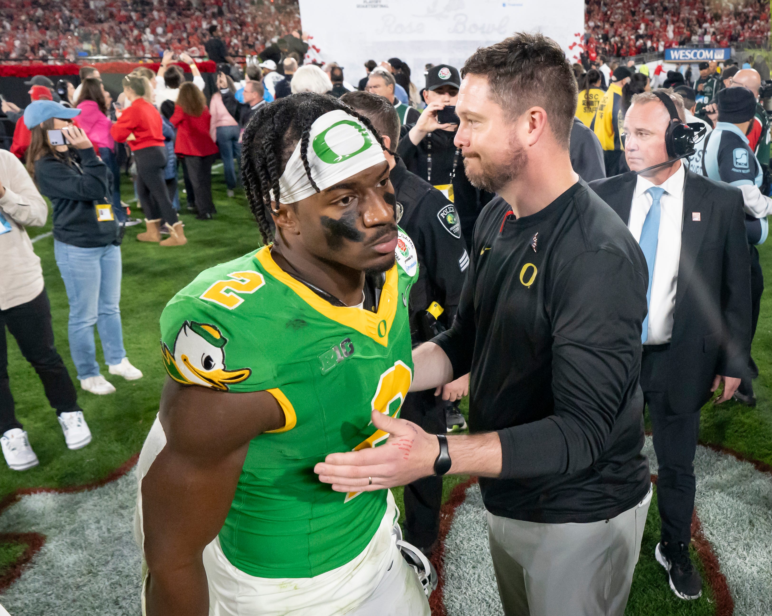 'There's disappointment': Dan Lanning, Oregon react to Rose Bowl, CFP ...