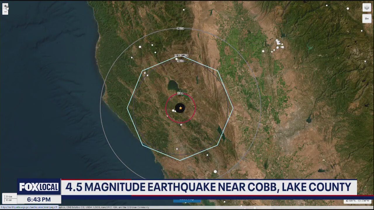 Magnitude 4.5 earthquake near Cobb in Lake County