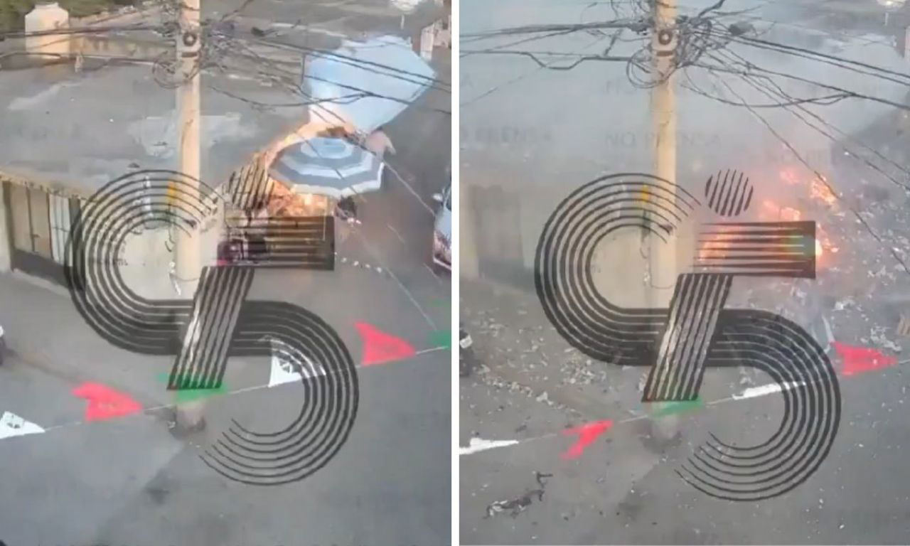 Captan en VIDEO momento exacto en que explota un puesto de pirotecnia ... Captan en VIDEO momento exacto en que explota un puesto de pirotecnia ...