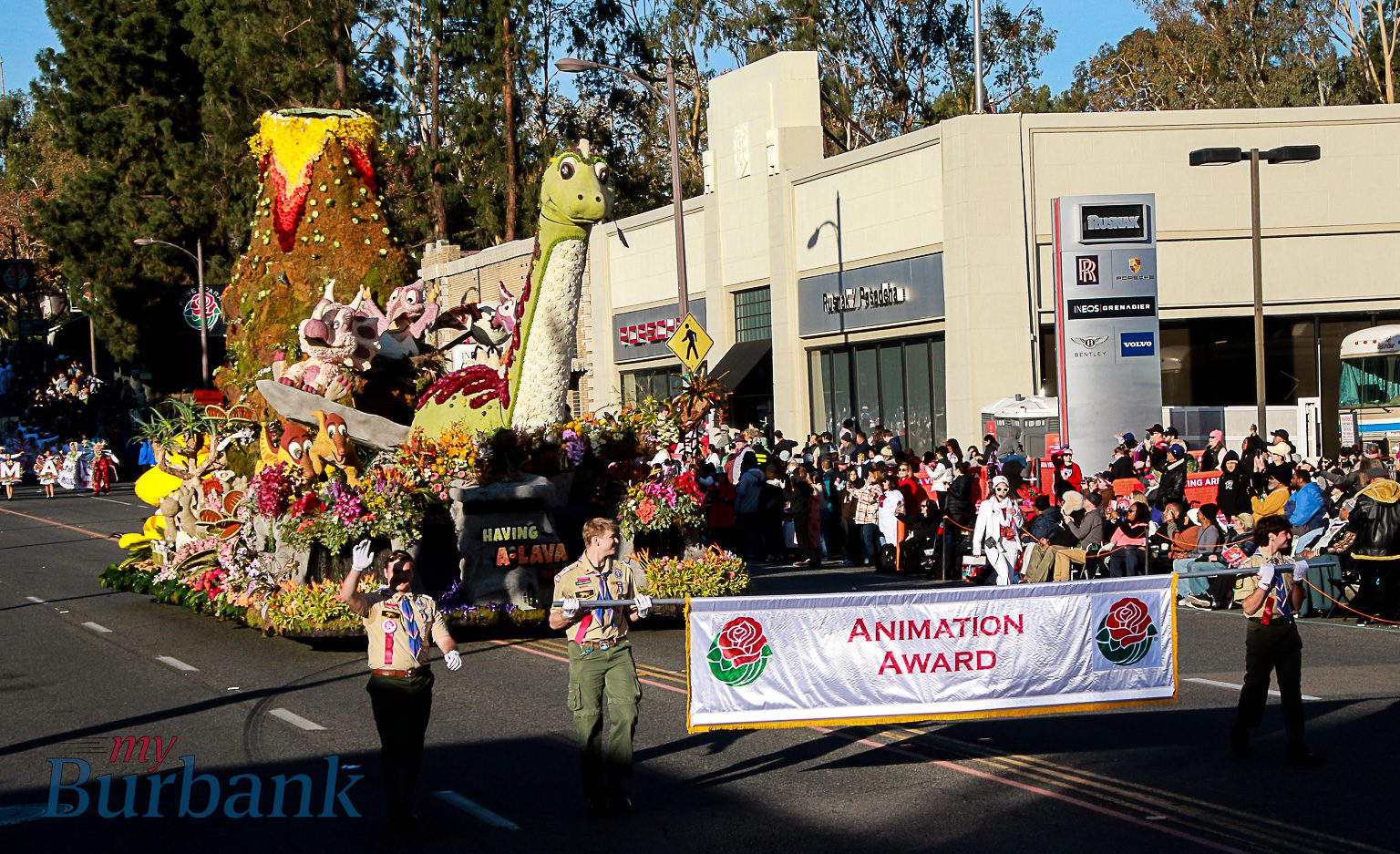 Burbank's Rose Parade Float 'Having a-Lava Fun' Comes Home A Big Winner