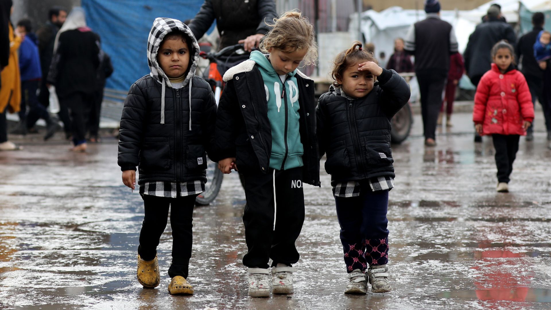 Winter rains and cold compound misery for Palestinian children in Gaza