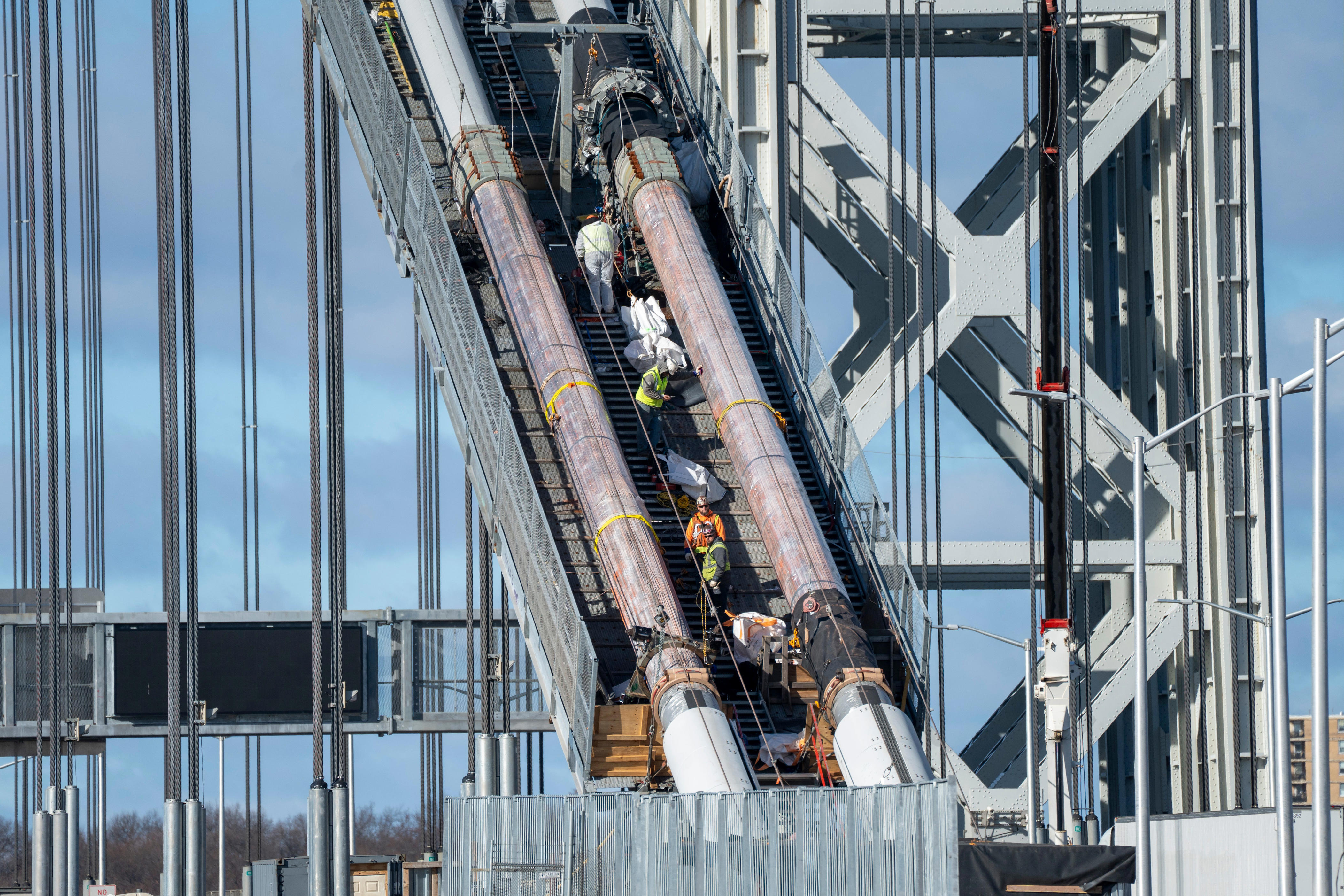 All 592 suspender ropes at the George Washington Bridge have now been ...