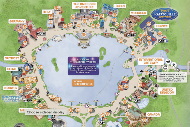 2025 EPCOT Map – Walt Disney World