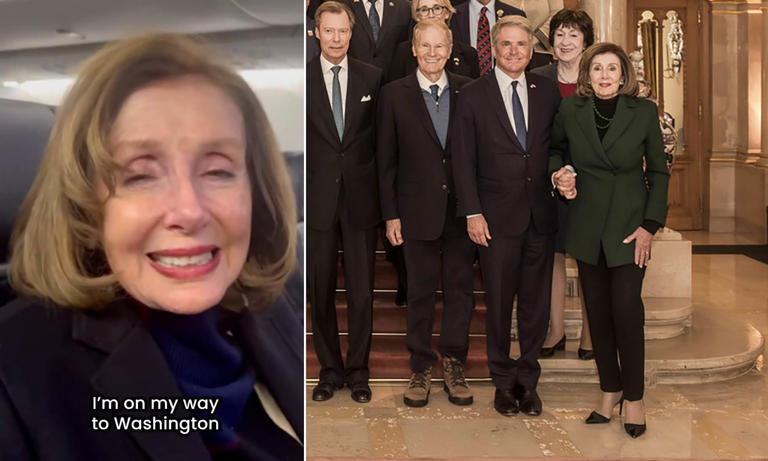 Nancy Pelosi emerges with video after falling and breaking her hip Nancy Pelosi emerges with video after falling and breaking her hip