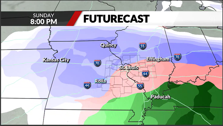 How much snow will St. Louis get this weekend?