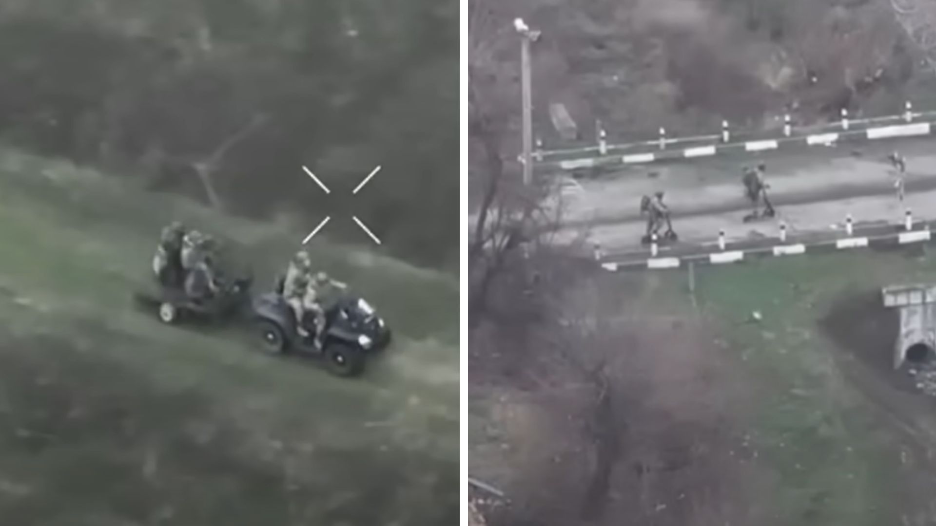 Russian troops use off-road electric scooters to race down cratered ...