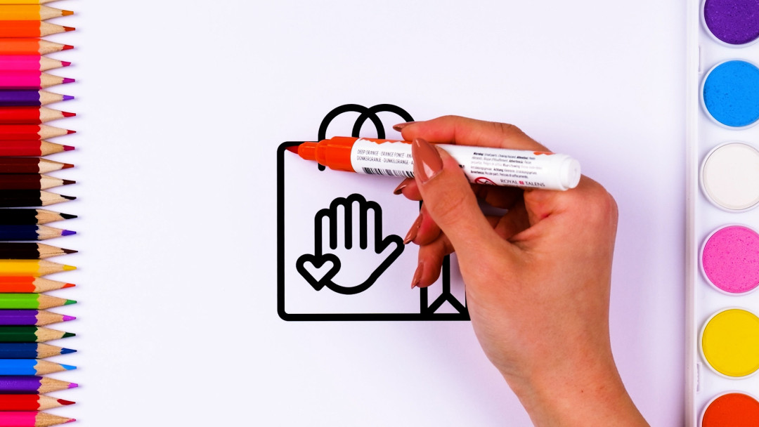 Coloring in a Fun Drawing and learning Colors