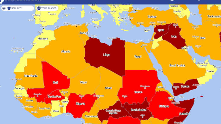 SOS-Weltkarte 2025: Zeigt die risikoreichsten Orte der Welt