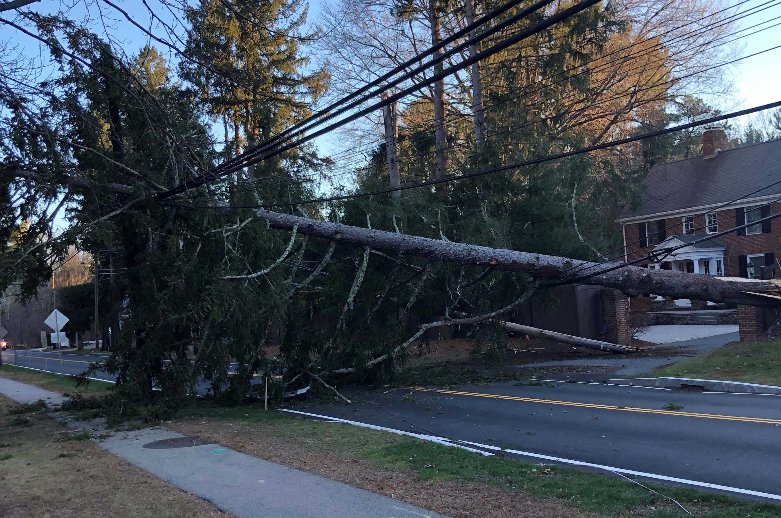 Thursday's highest wind gusts across Mass. from NWS