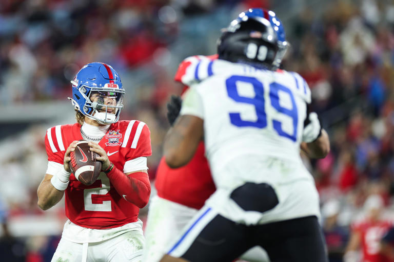 Ole Miss coach Lane Kiffin jokes Jaxson Dart should file waiver for ...