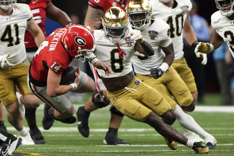 No. 7 Notre Dame prevails over No. 2 Georgia in Sugar Bowl to reach CFP semifinals