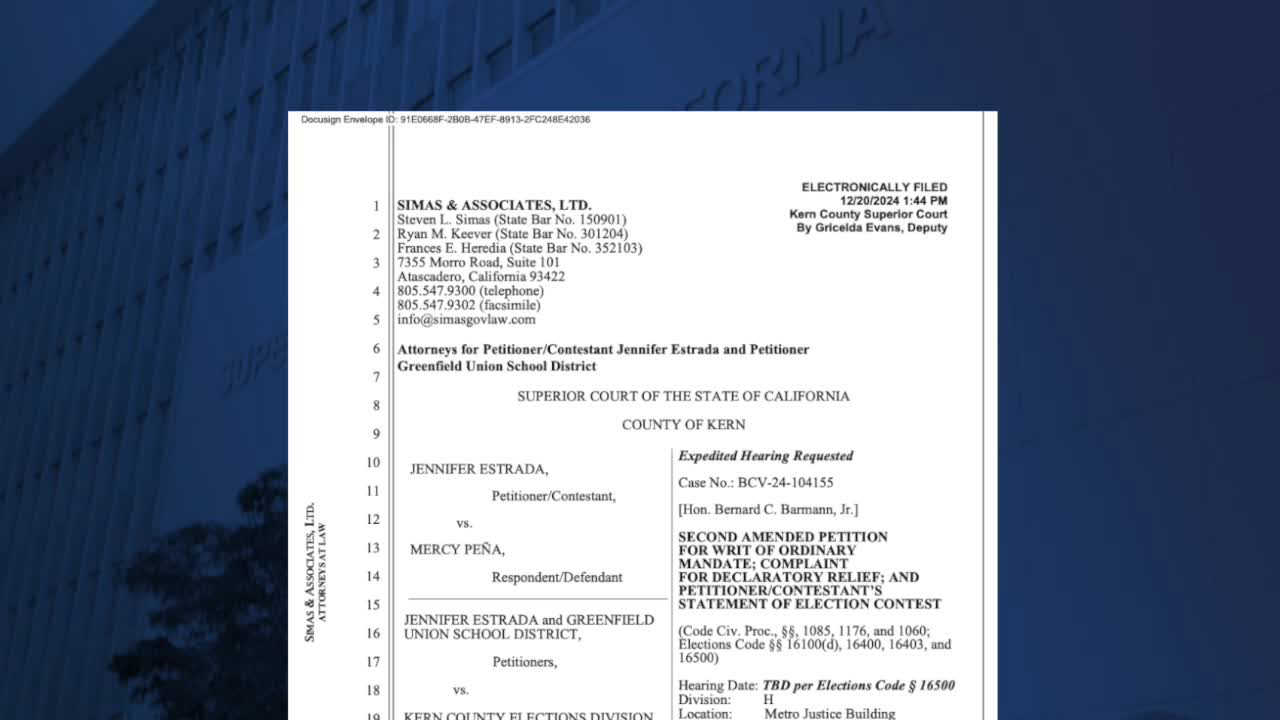 Amended writ filed on behalf of GUSD calling for a Special Election Amended writ filed on behalf of GUSD calling for a Special Election