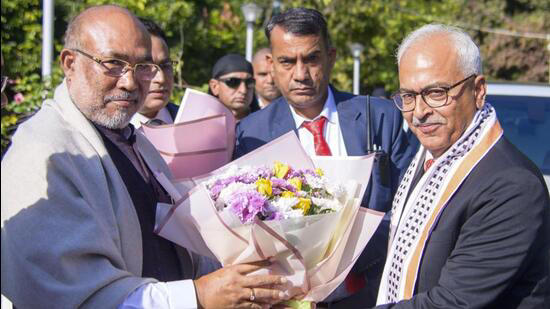 Former home secretary Ajay Kumar Bhalla sworn in as Manipur Governor Former home secretary Ajay Kumar Bhalla sworn in as Manipur Governor