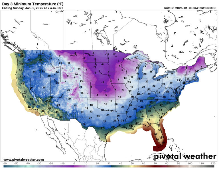Polar Vortex Maps Show How Far Temperatures Could Plunge in Each State