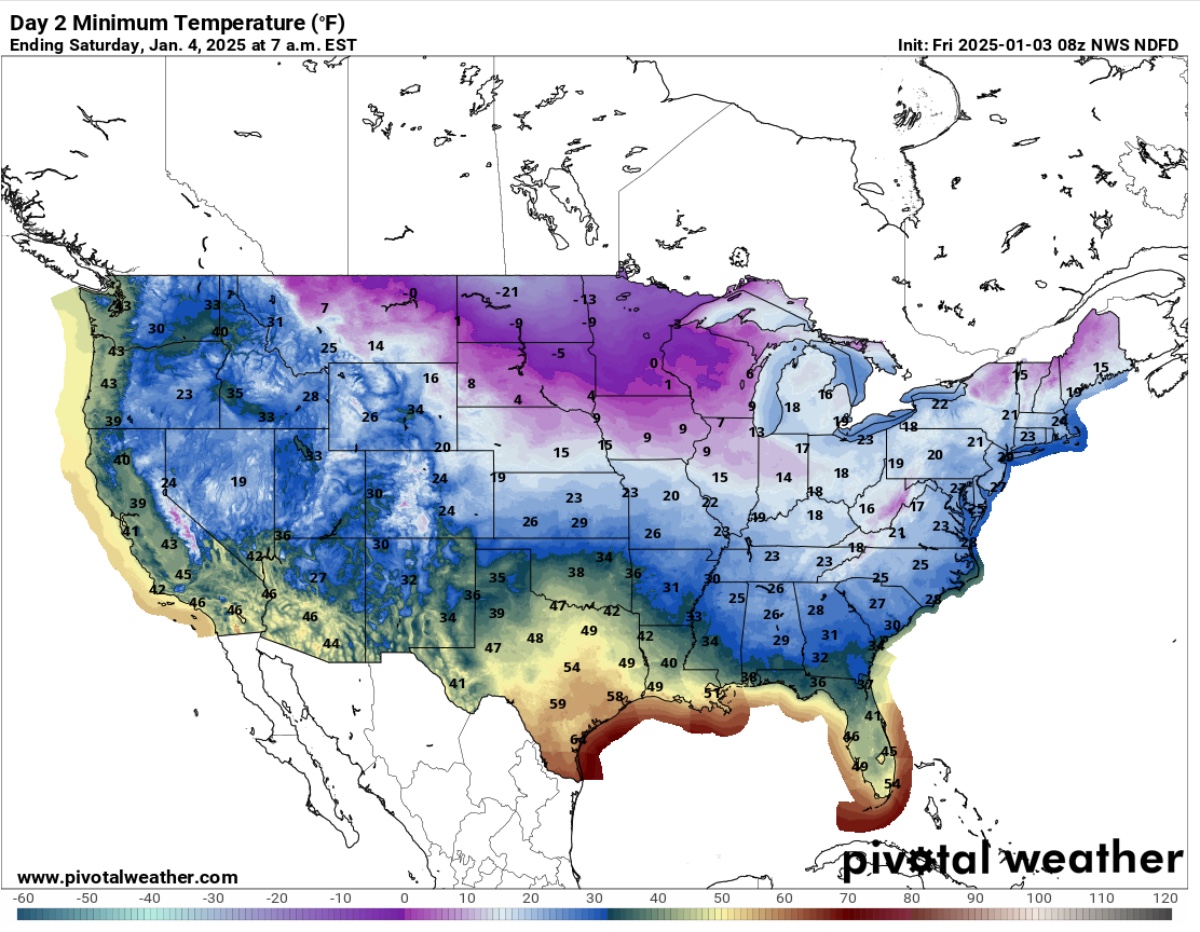 Polar Vortex Maps Show How Far Temperatures Could Plunge in Each State