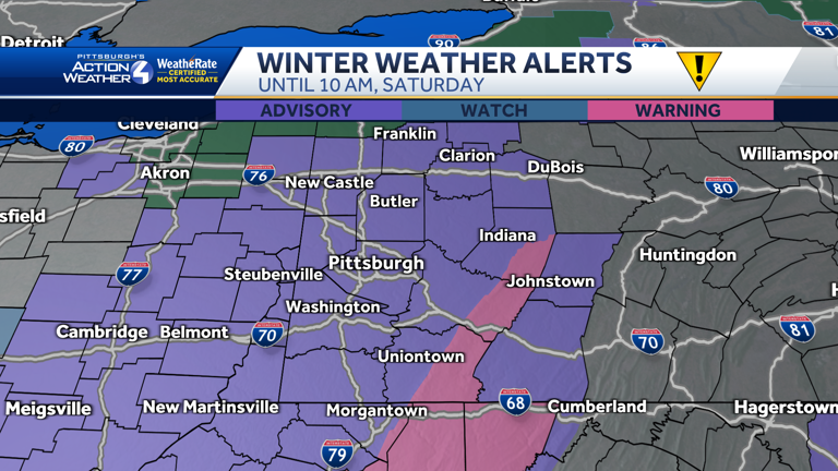 Winter weather advisory: Scattered snow continues in Pittsburgh area