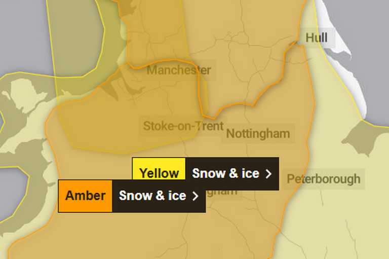 Met Office Yorkshire snow weather warning cranked up to Amber Met Office Yorkshire snow weather warning cranked up to Amber