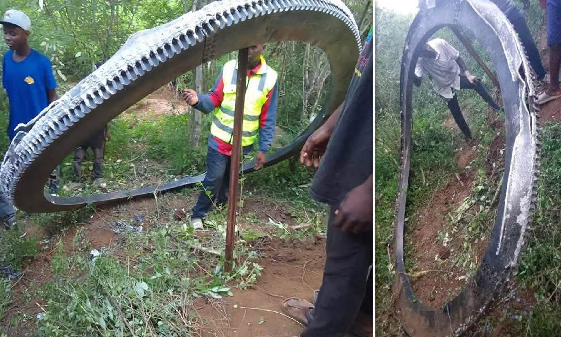 Half-ton burning space junk debris crashes down in Kenyan village