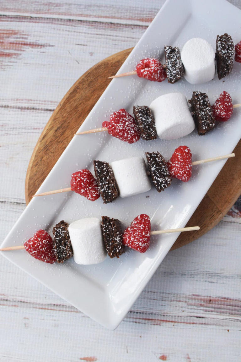 Raspberry Brownie Skewers Easy Dessert Kabobs