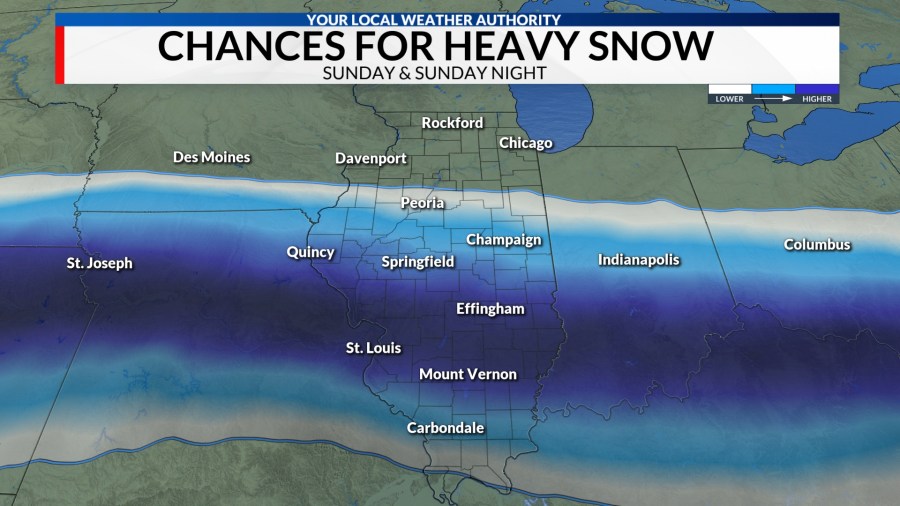 UPDATED: Winter storm to bring moderate snow to Central Illinois Sunday