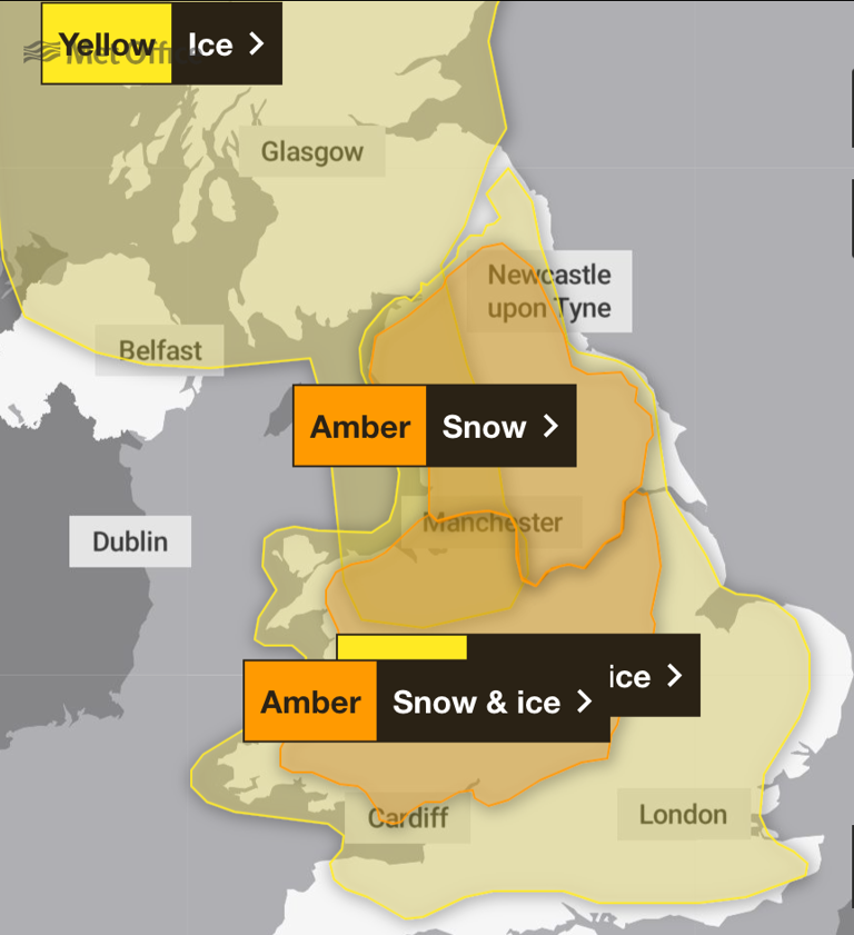 UK weather live: Heavy snow warnings as 40cm forecast while temperatures of -9C to bring rare ...