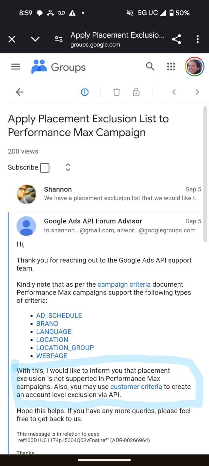 Google’s Performance Max placement rules create API confusion