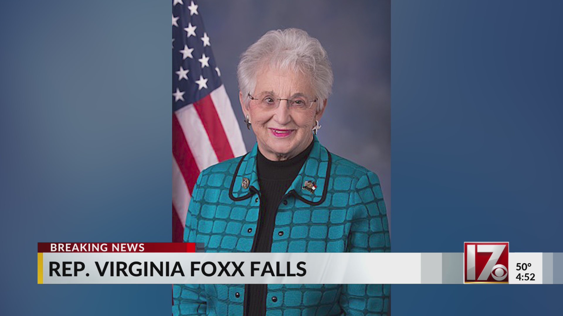 Rep. Virginia Foxx falls