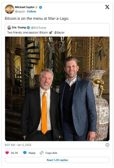 MicroStrategy Stock Surges After Michael Saylor Meets Eric Trump At Mar ... MicroStrategy Stock Surges After Michael Saylor Meets Eric Trump At Mar ...
