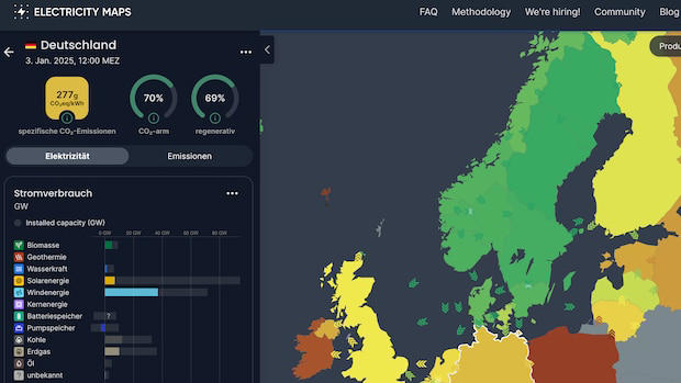Woher kommt eigentlich der deutsche Strom? Electricity-Maps zeigt es