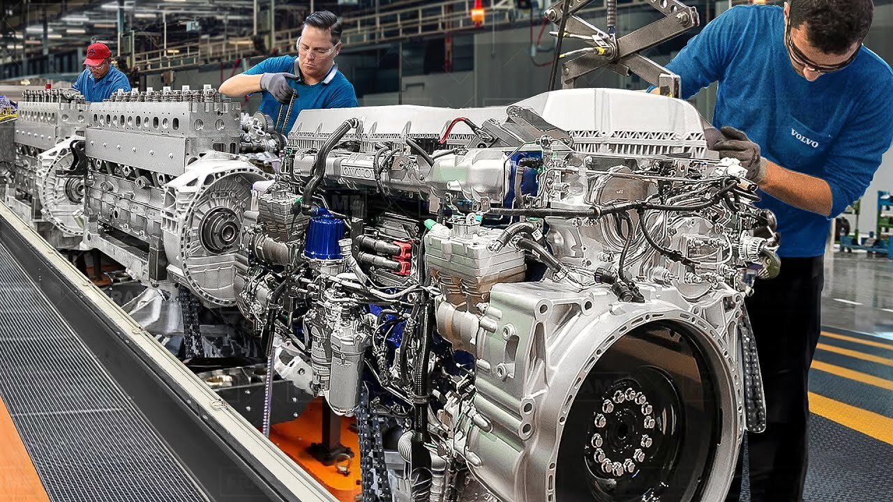 Tour Volvo's top diesel truck engine factory - behind the production line