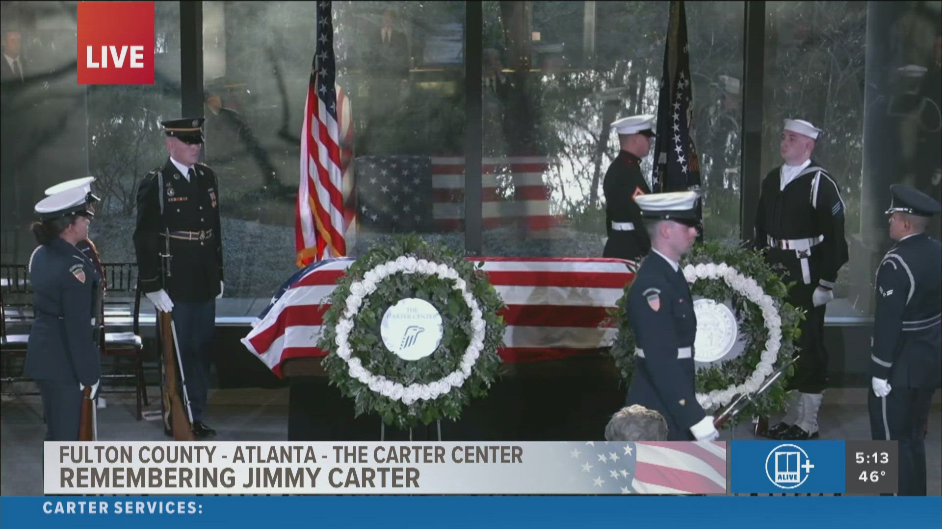 Changing of the Honor Guards as Jimmy Carter lies in repose