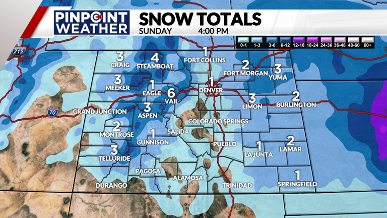Denver weather: Snow showers overnight; cold Sunday