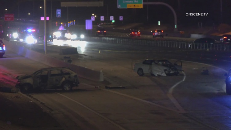1 man dies after crash, vehicle fire on Loop 202 in Gilbert