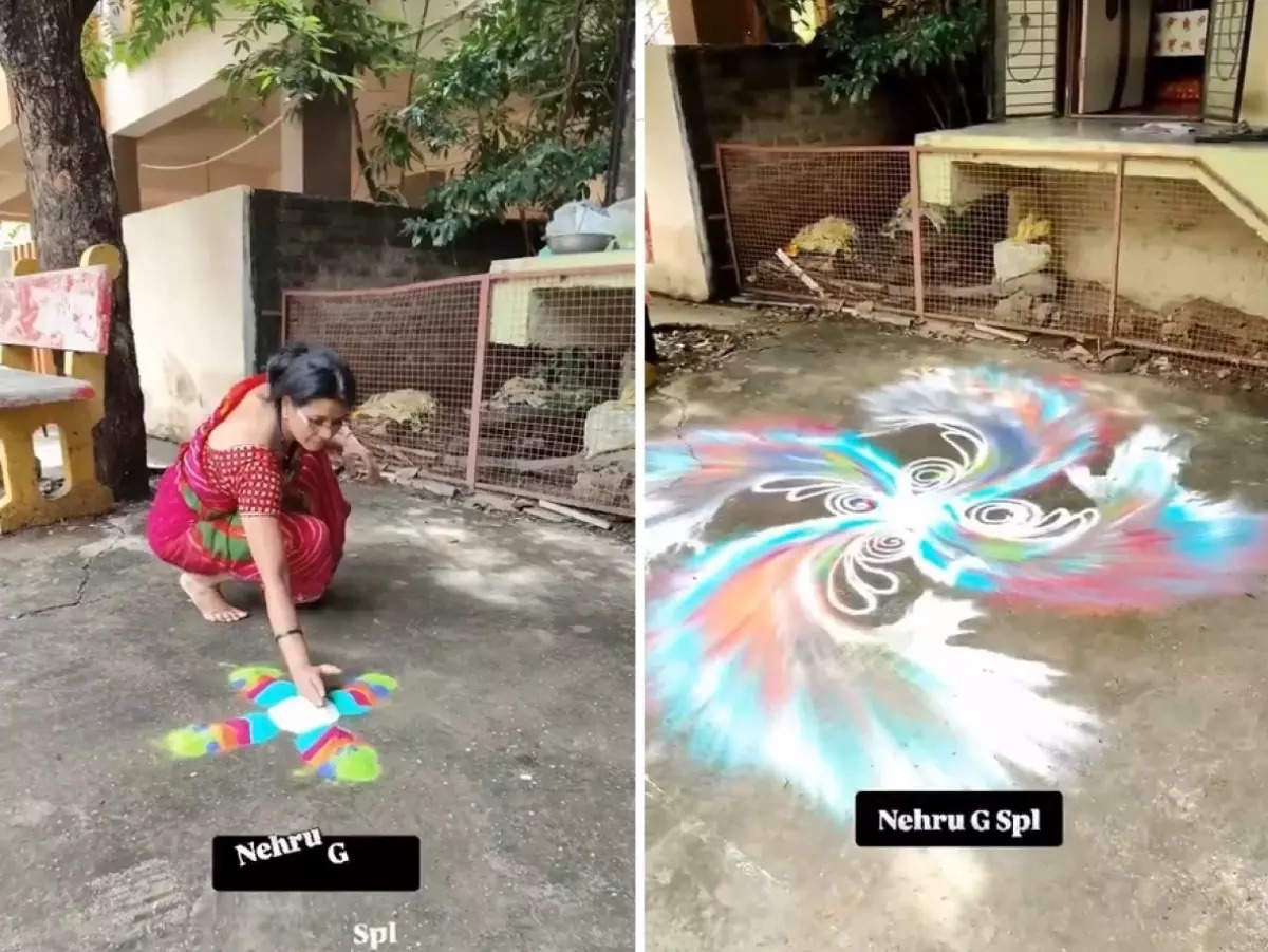 This woman’s unique rangoli style is going viral, and it's as simple as ...