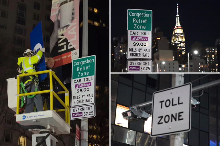 MTA holds cheery ceremony to unveil congestion pricing signs — hours ...