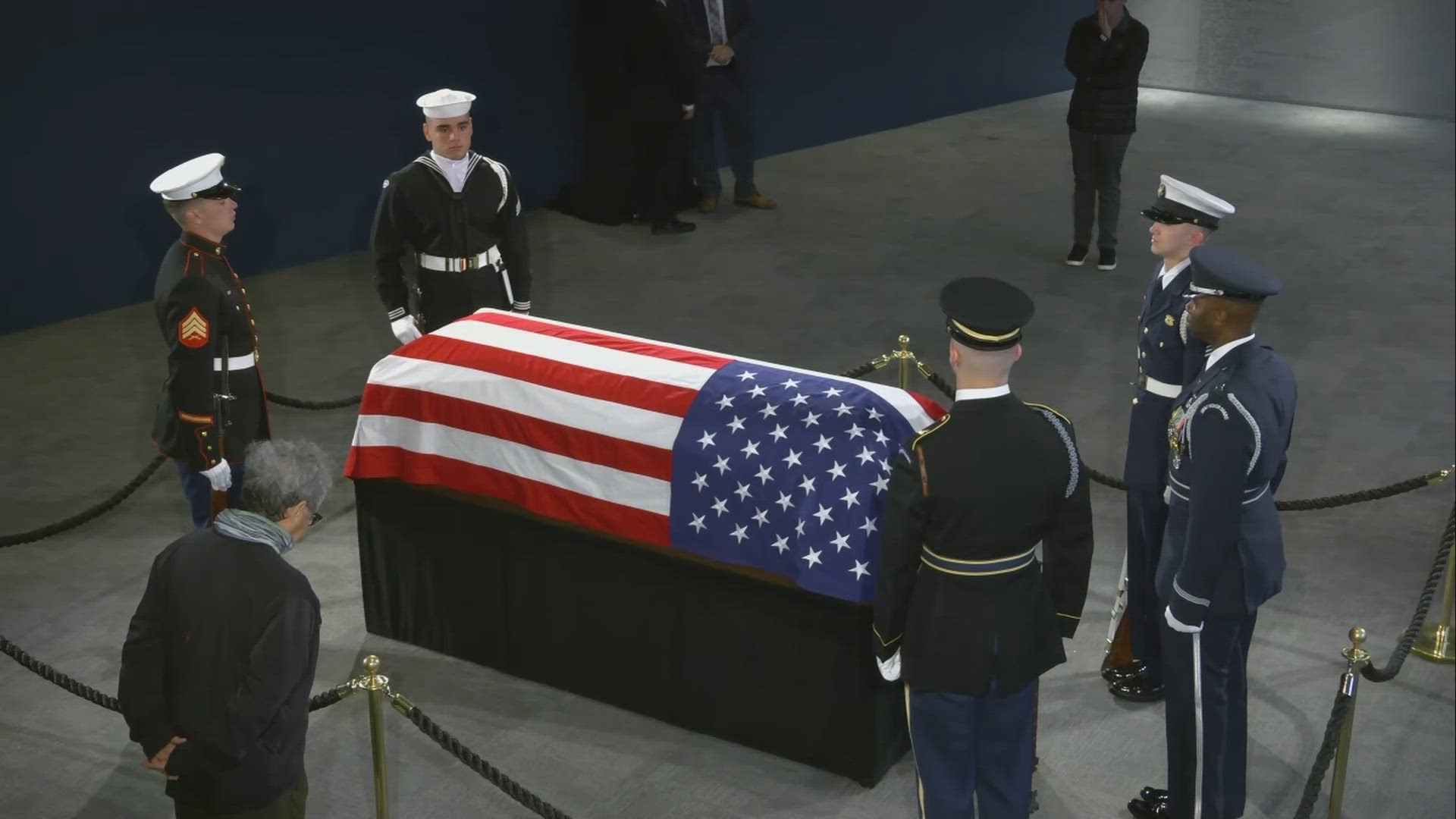 Former president Jimmy Carter lies in repose in Atlanta