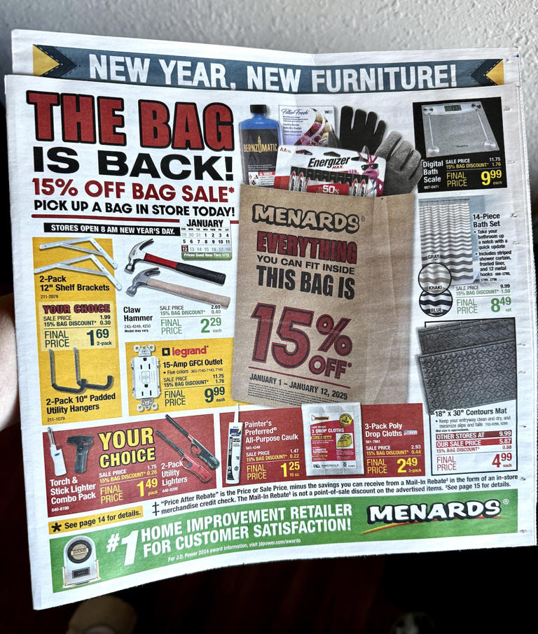 Menards Bag Sale - Save 15% on Everything You Can Fit in the Bag!