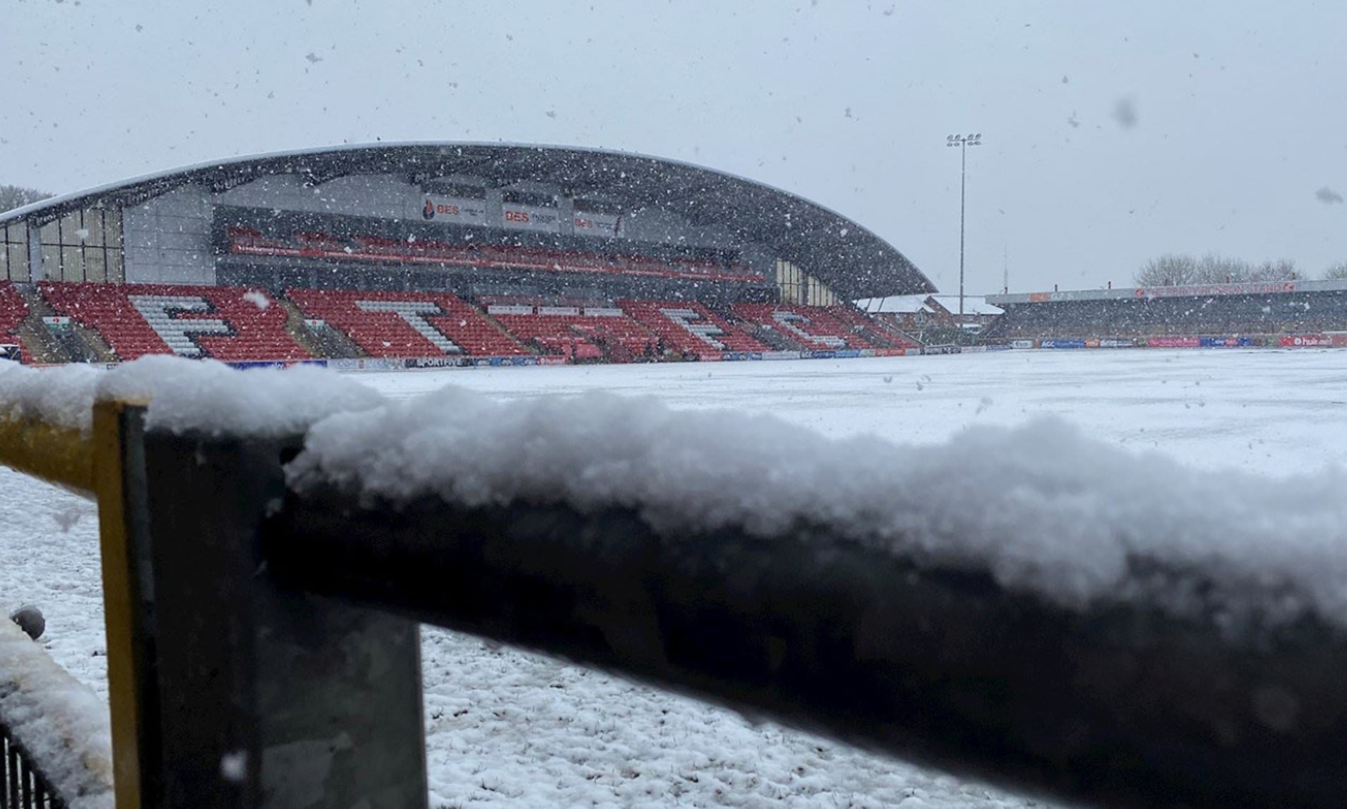 Two EFL matches are called OFF after heavy snow causes weather warnings ...