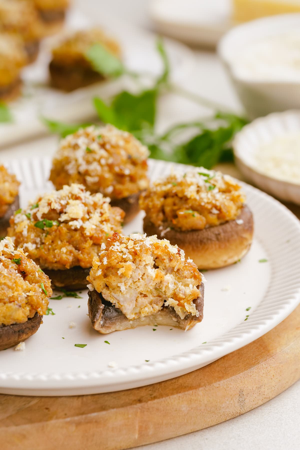 Cheesy sausage stuffed mushrooms for any gathering
