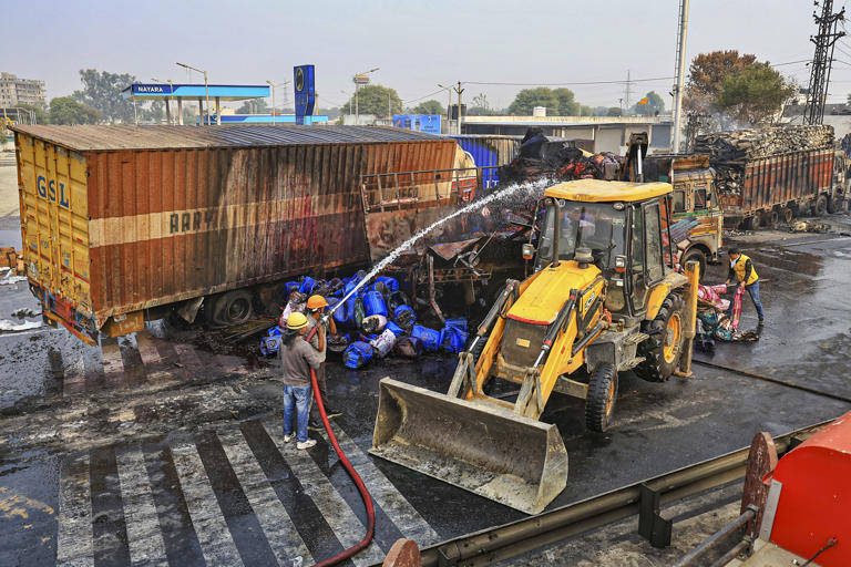 8 dead, over 35 injured in fire after gas tanker collides with other ... 8 dead, over 35 injured in fire after gas tanker collides with other ...