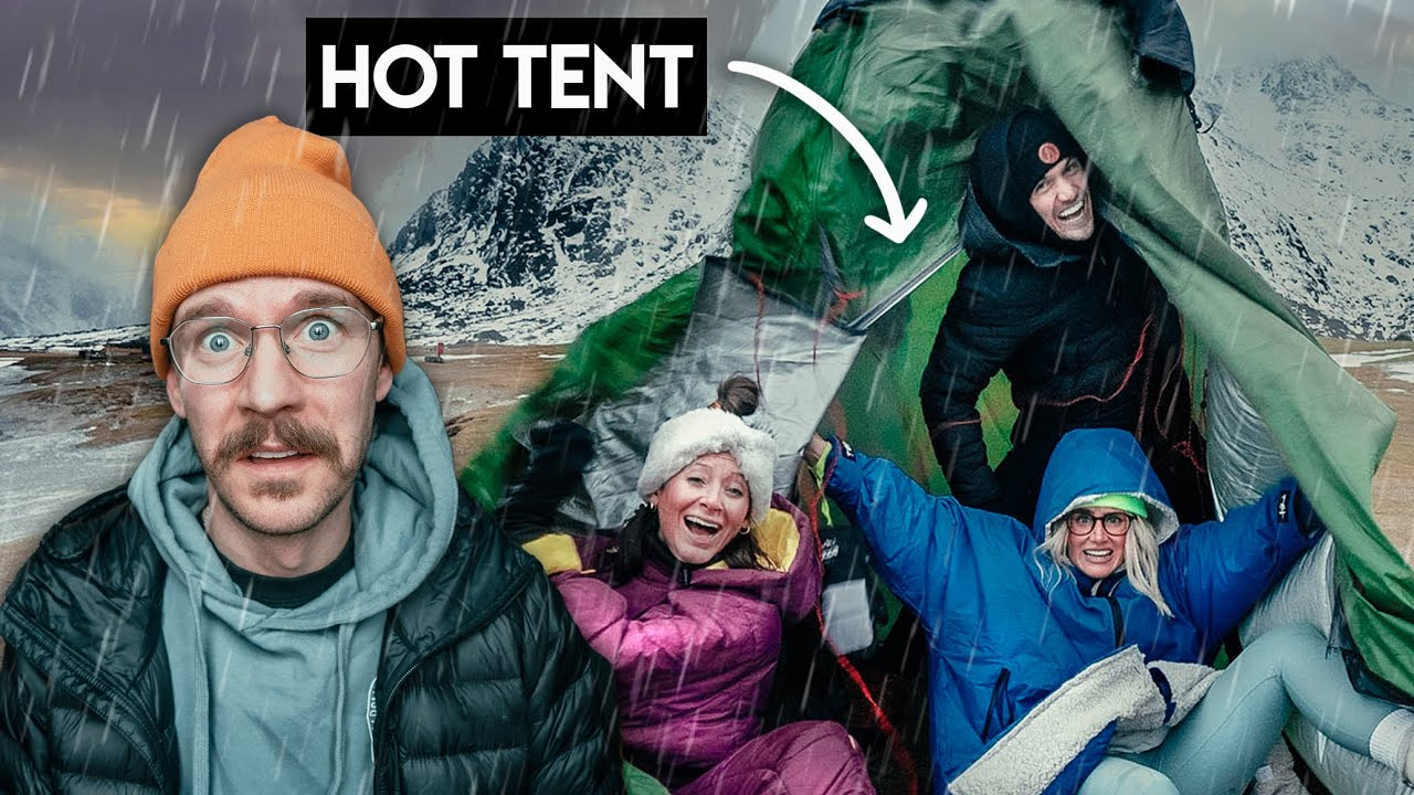 We tried hot tent winter camping 😱